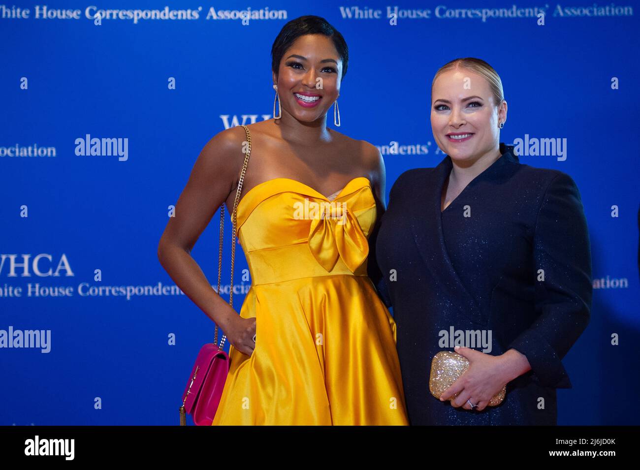 Alicia Quarles, left, and Meghan McCain arrive for the 2022 White House ...