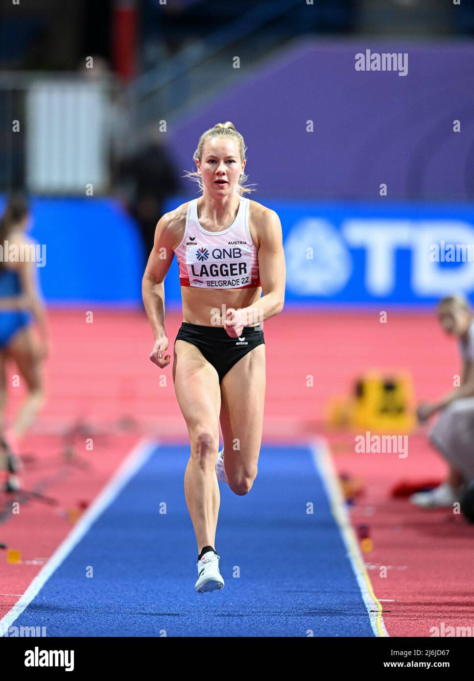 Sarah Lagger participating in the Belgrade 2022 World Indoor ...