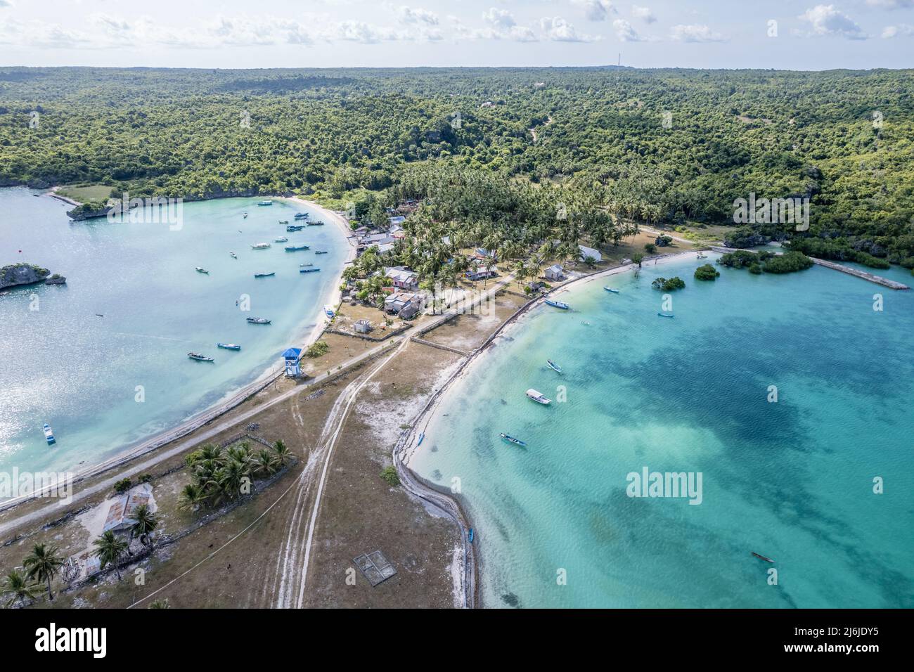 Aerial shot of coastal village Oeseli at Rote Island, East Nusa ...