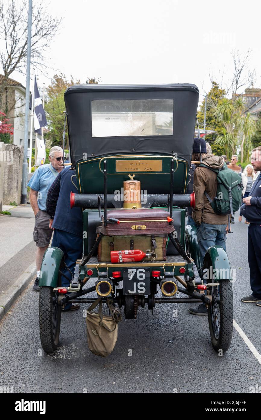 Steam Traction engines parade on Trevithick Day in Camborne, Cornwall ...