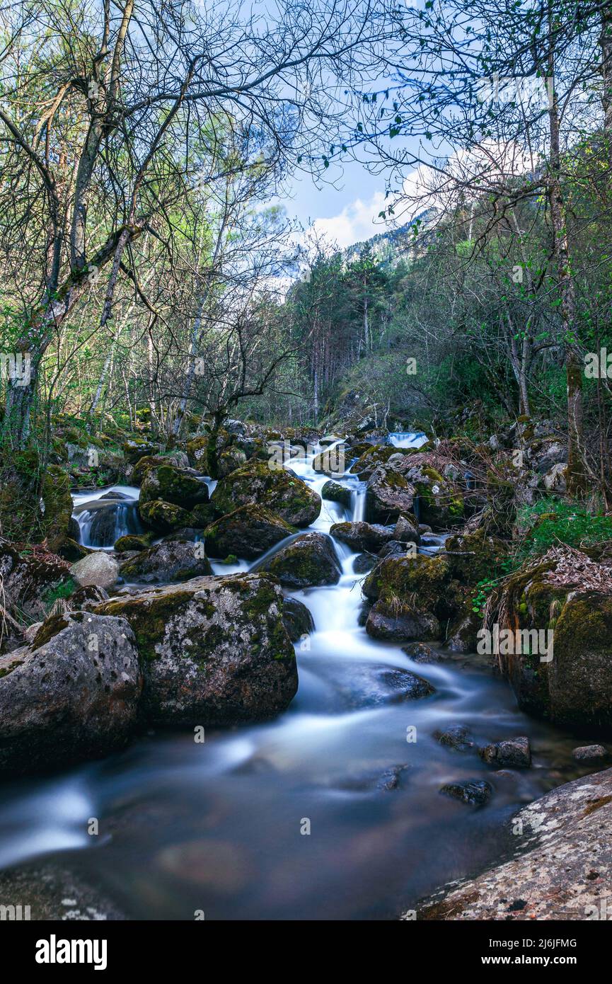 Waterfall at Madriu Perafita Claror Valley in Andorra,UNESCO world ...