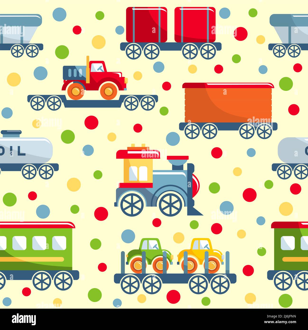 Detailed seamless background with toys railroad transportation Stock ...