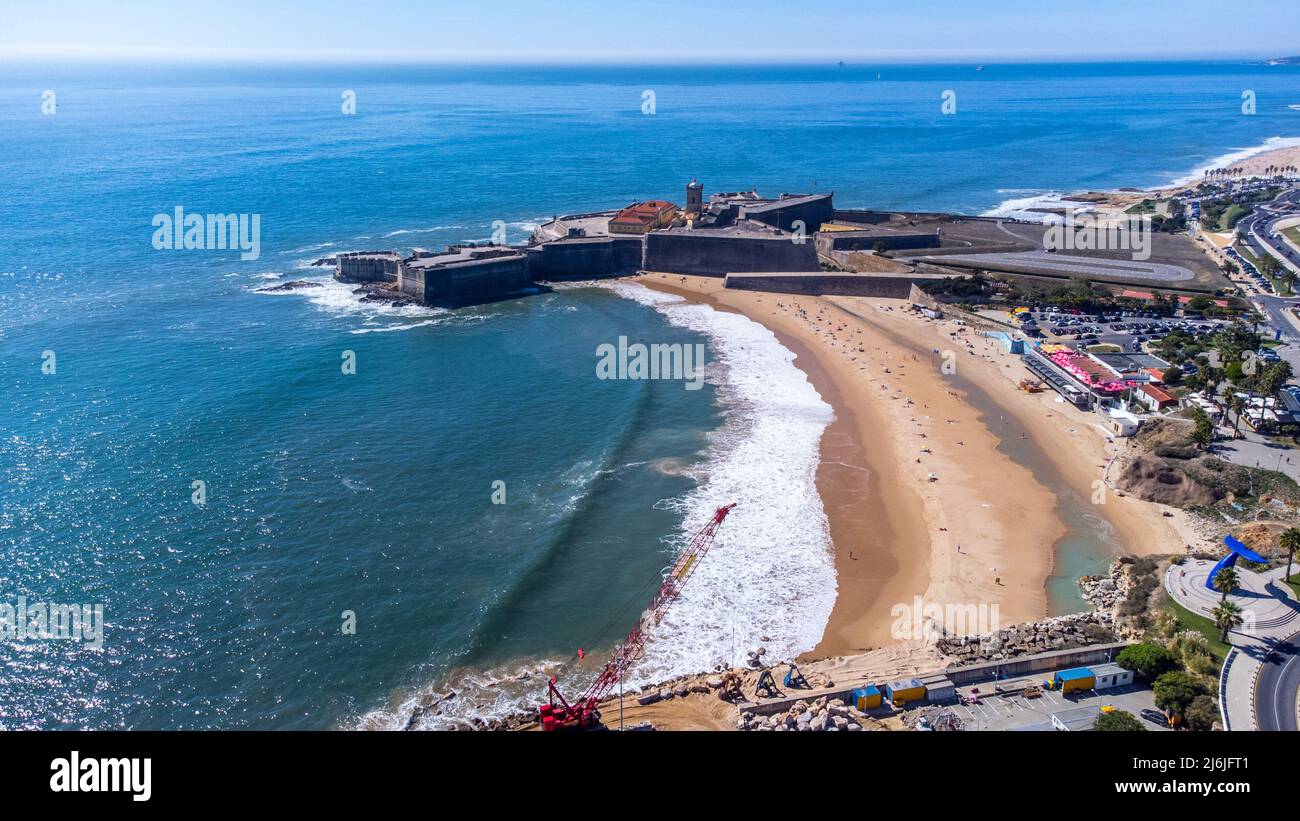 Praia da Torre, beach, and Forte de São Julião da Barra, Algés ...