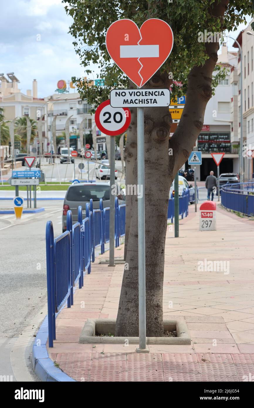 Anti violence road sign Stock Photo - Alamy