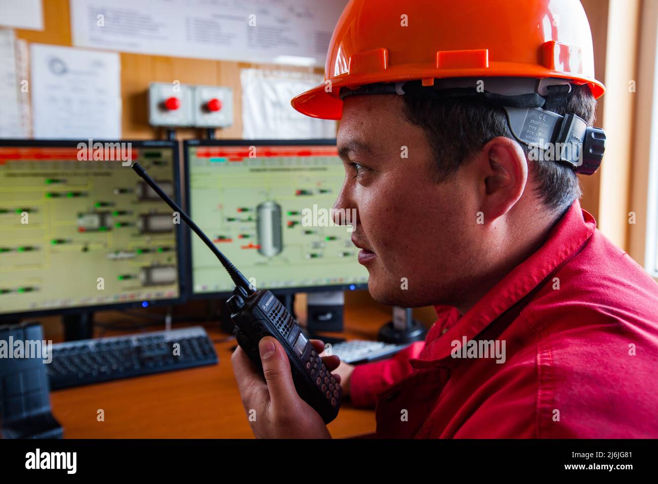 Kzylorda province,Kazakhstan-May 01,2012:Oil refinery plant operational ...