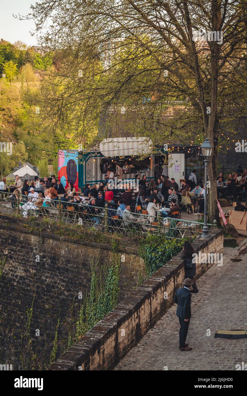 Luxembourg/April 2022: full bloom cherry tree in the city Stock Photo ...