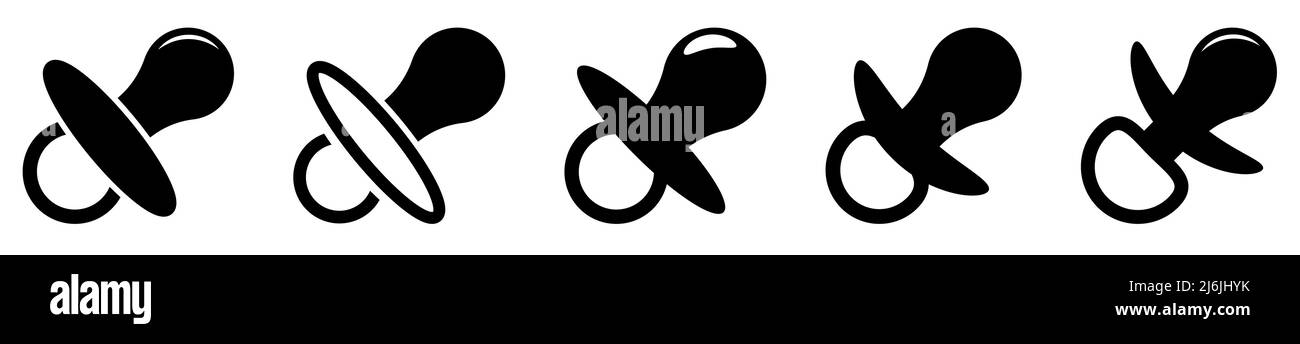 Baby pacifier icon set. Vector illustration isolated on white ...