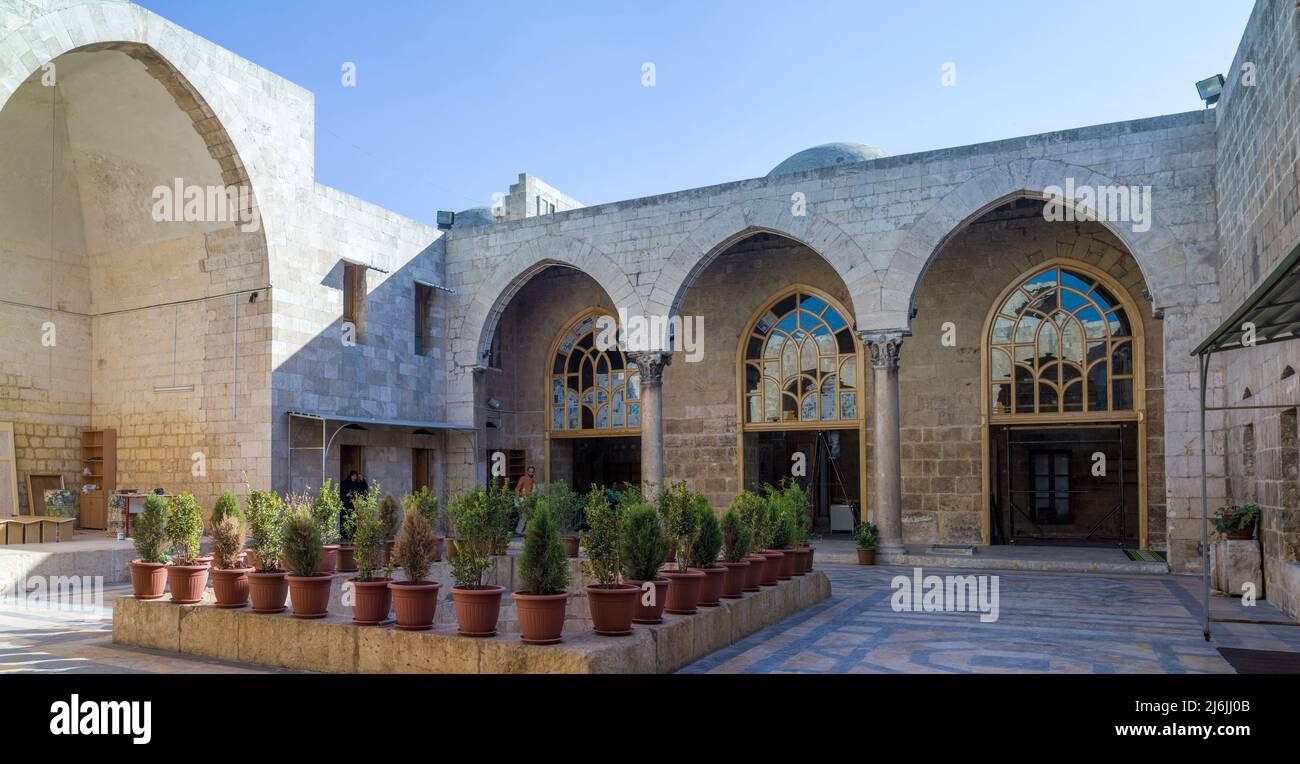 courtyard of the Madrasa al-Zahiriyya was built by the Ayyubid sultan ...