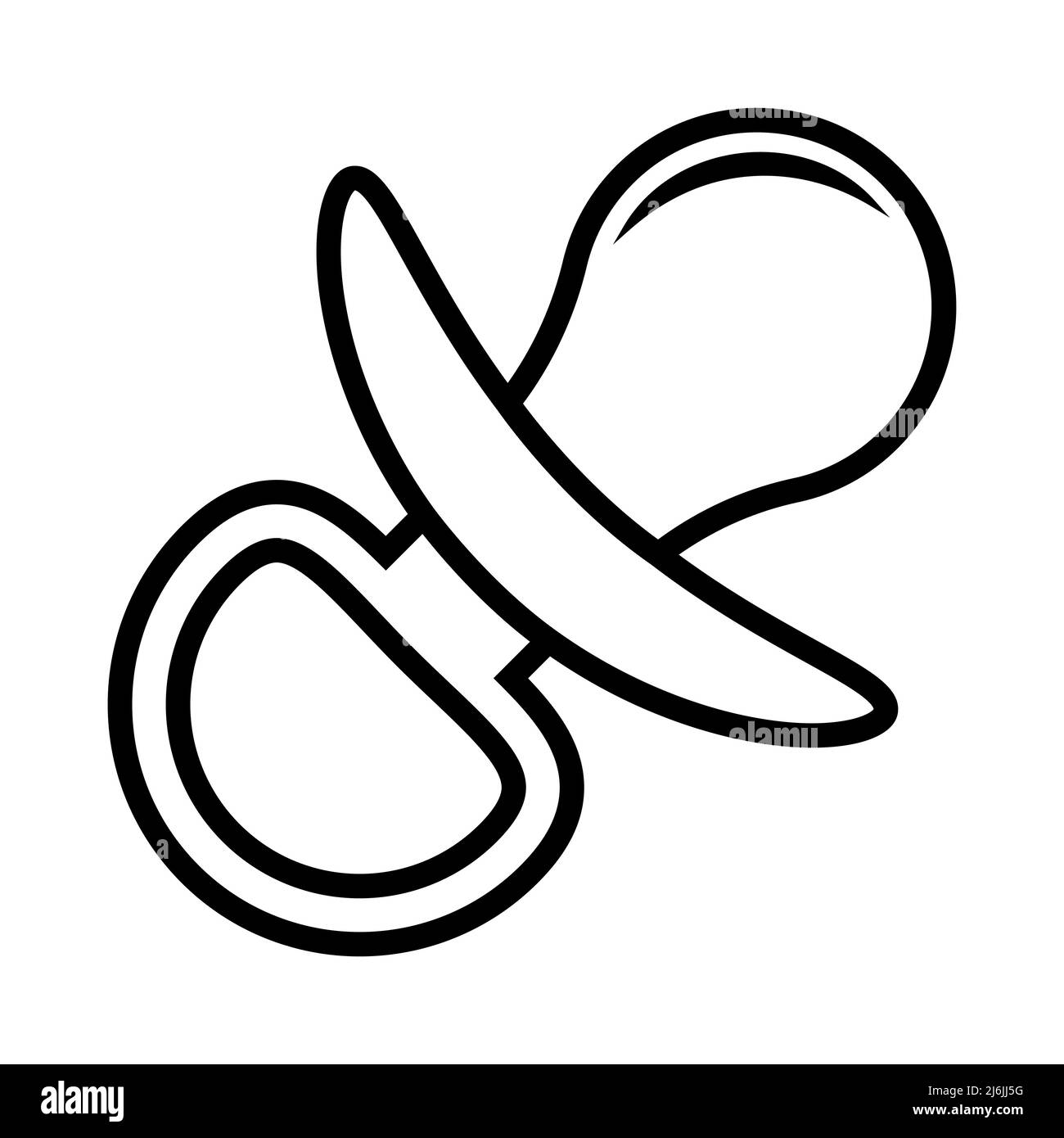 Baby pacifier line icon. Vector illustration isolated on white ...