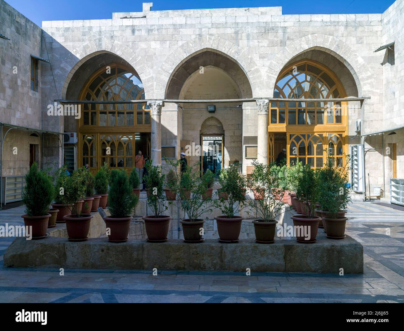 courtyard of the Madrasa al-Zahiriyya was built by the Ayyubid sultan ...