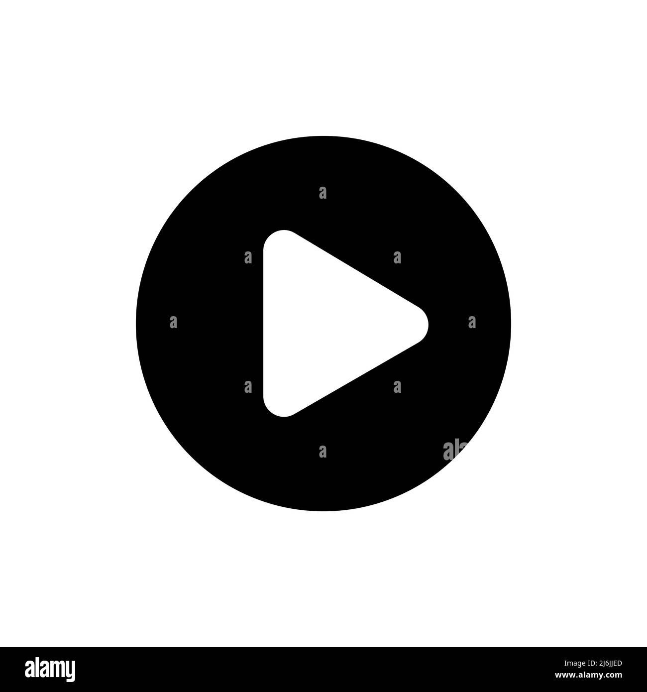 Playback icon on a white isolated background. Black play symbol in a ...