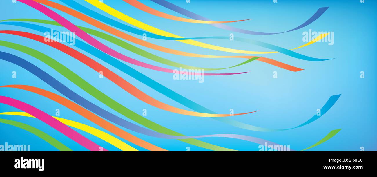 colorful maypole ribbons in blue sky holiday design Stock Vector Image ...