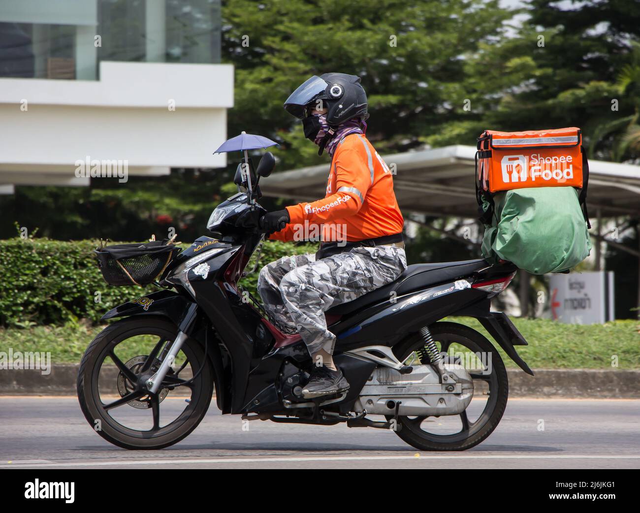 Chiangmai, Thailand - April 21 2022: Delivery service man ride a ...