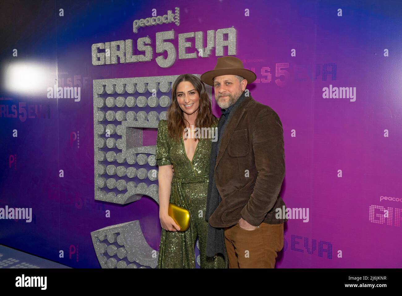 Sara Bareilles and Joe Tippett attend the Peacock's "Girls5eva" Season ...