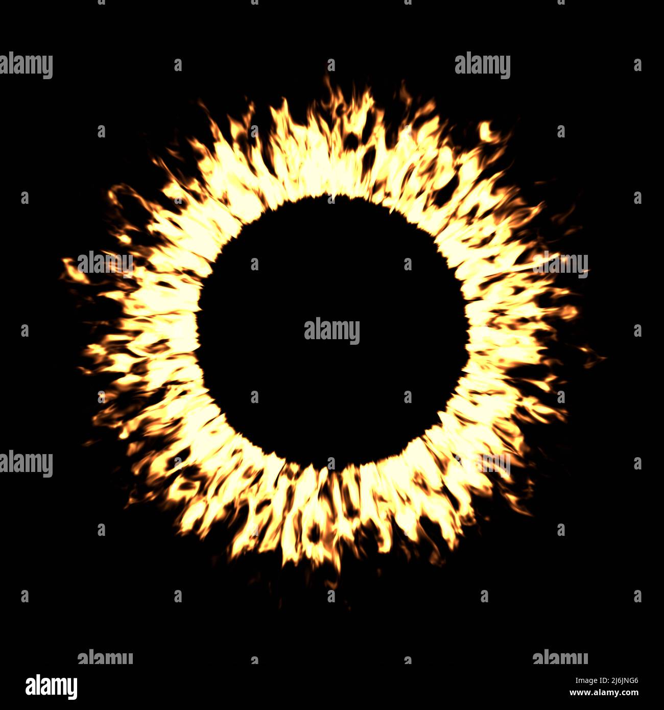 Fire ring on black background. 3D illustration Stock Photo - Alamy