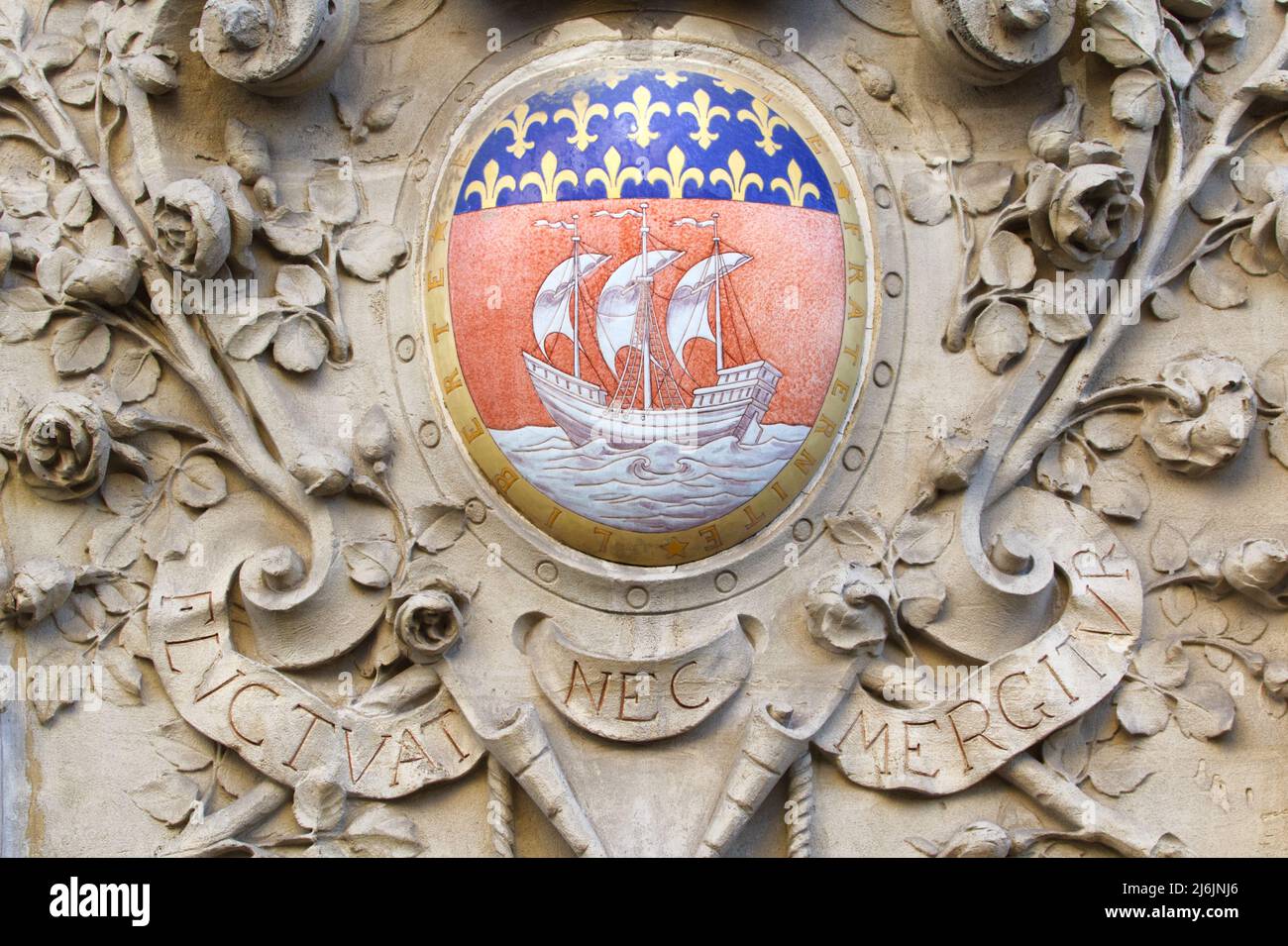 Fluctuat nec mergitur (Tossed, but not sunk) - Coat of arms of Paris ...