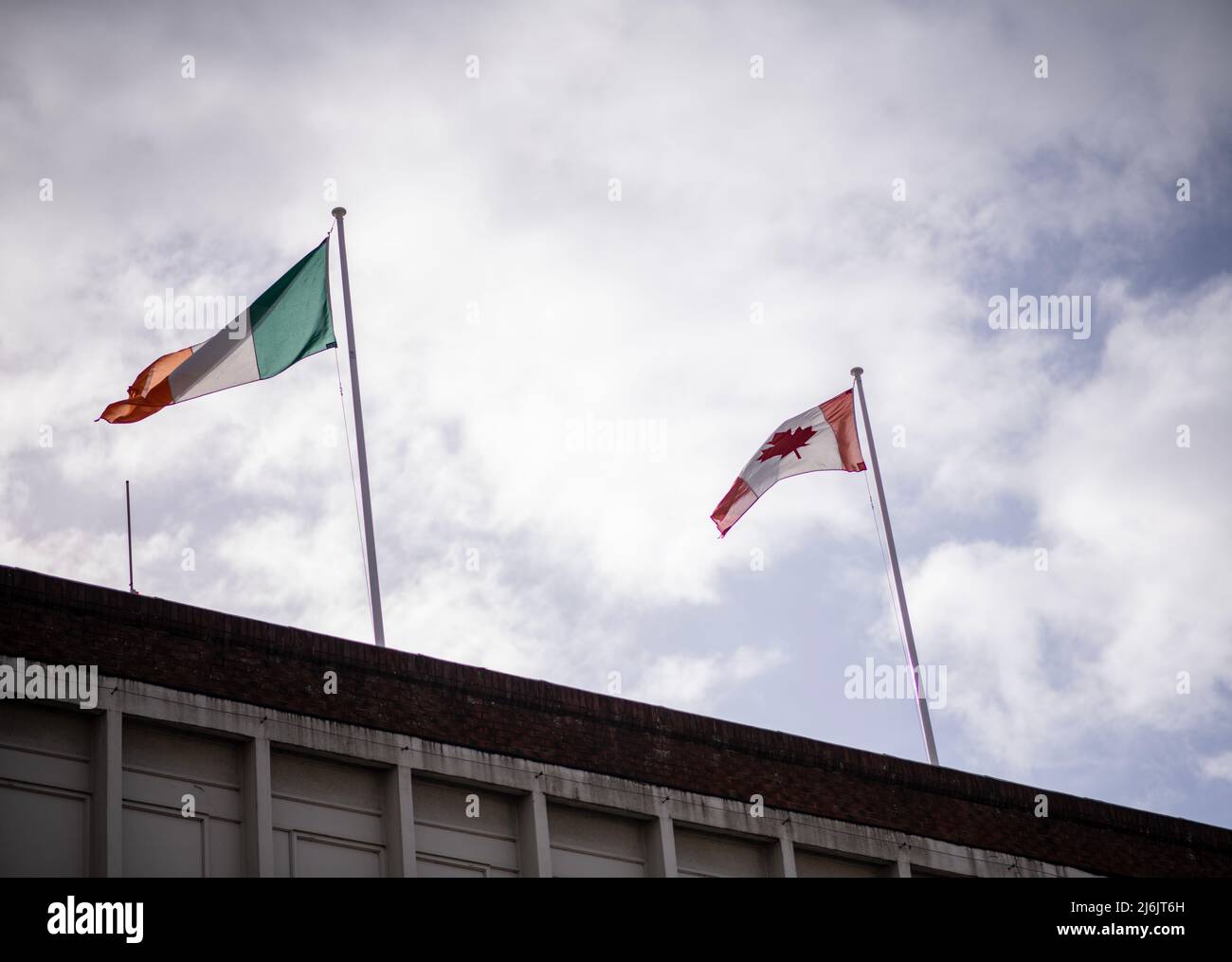 International flags flying on poles, colors of international flags ...