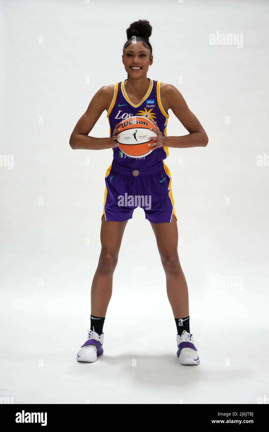 Los Angeles Sparks center Olivia Nelson-Ododa (10) poses during media ...
