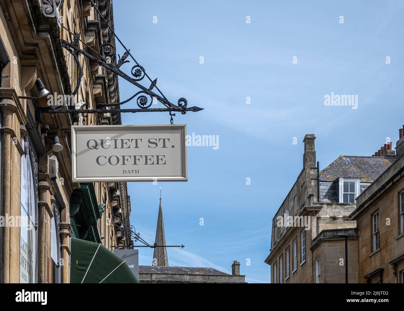 Sign for the Quiet St. Coffee shop, Bath, England Stock Photo - Alamy