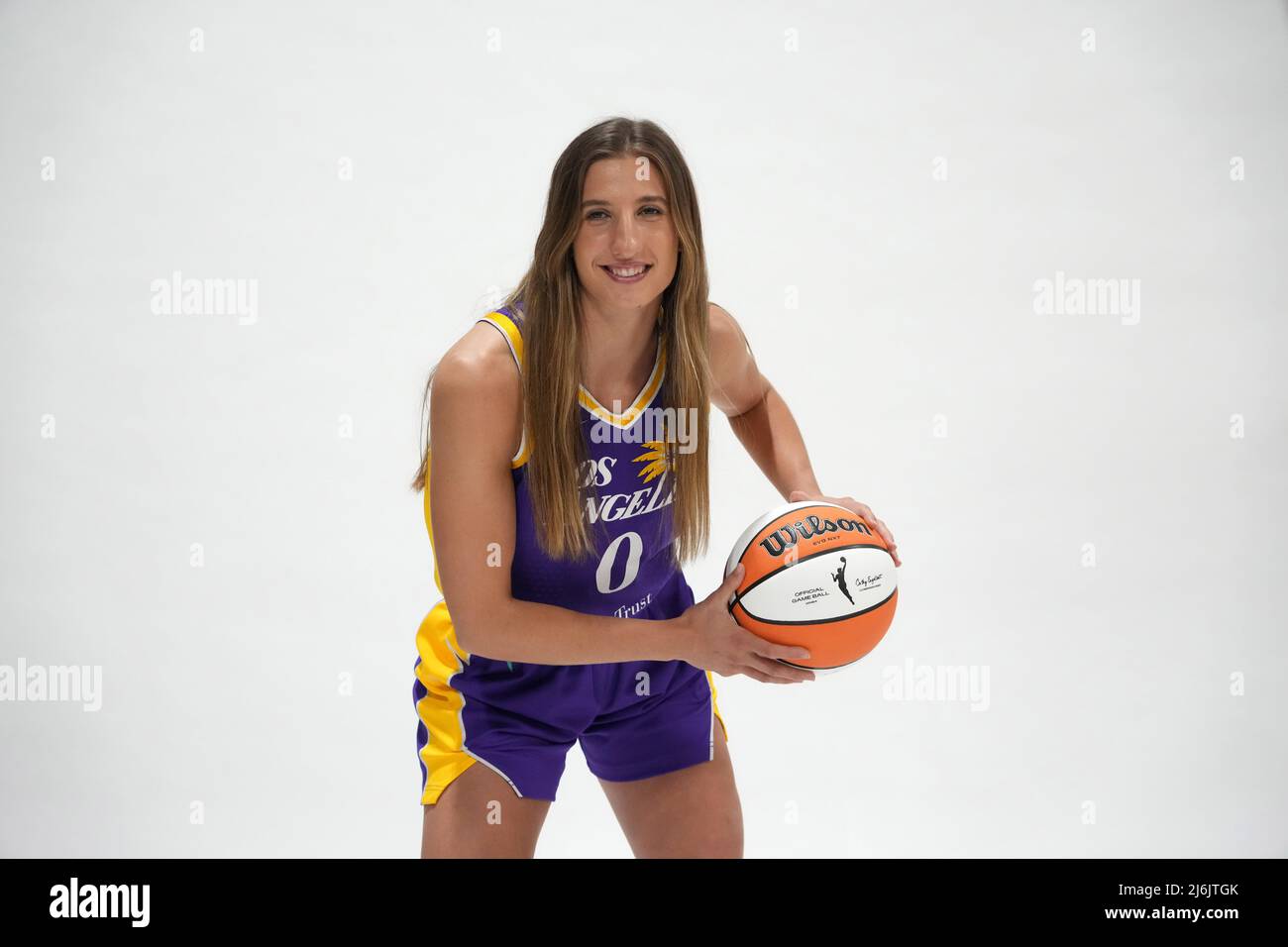 Los Angeles Sparks guard Chantel Horvat (0) poses during media day ...