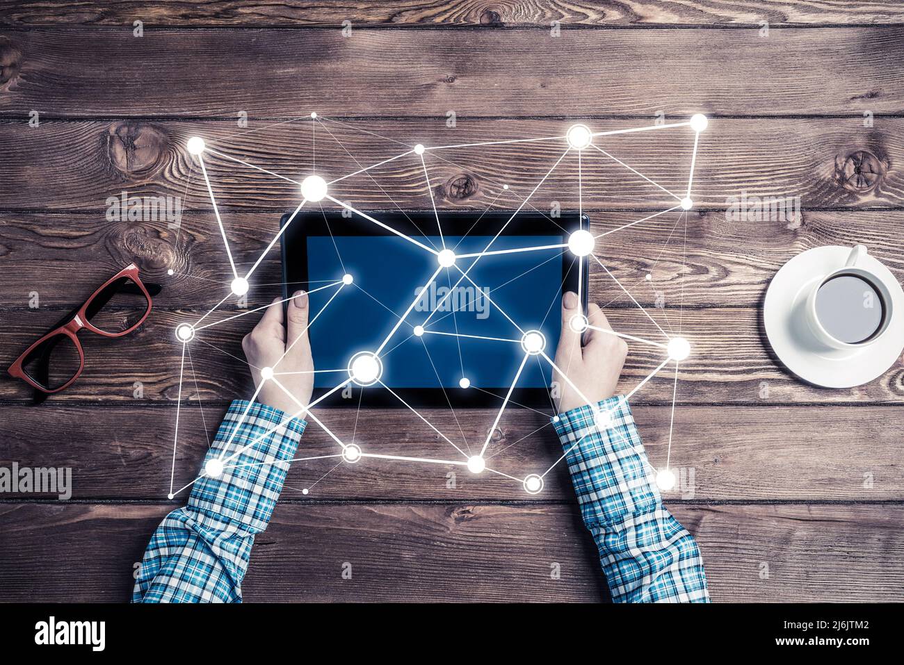 Concept of social communication and networking with social connection ...