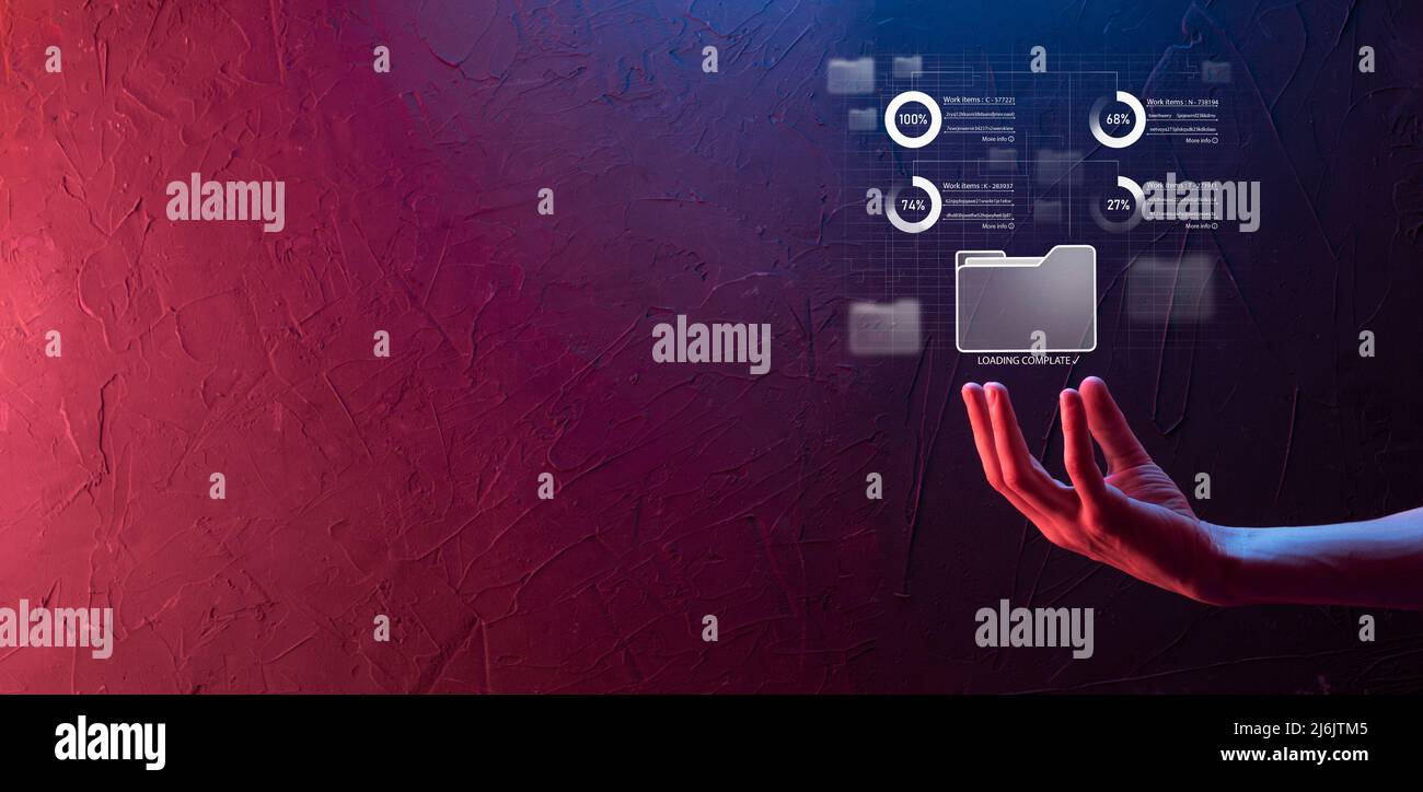 Business developer hand using board framework on virtual modern ...