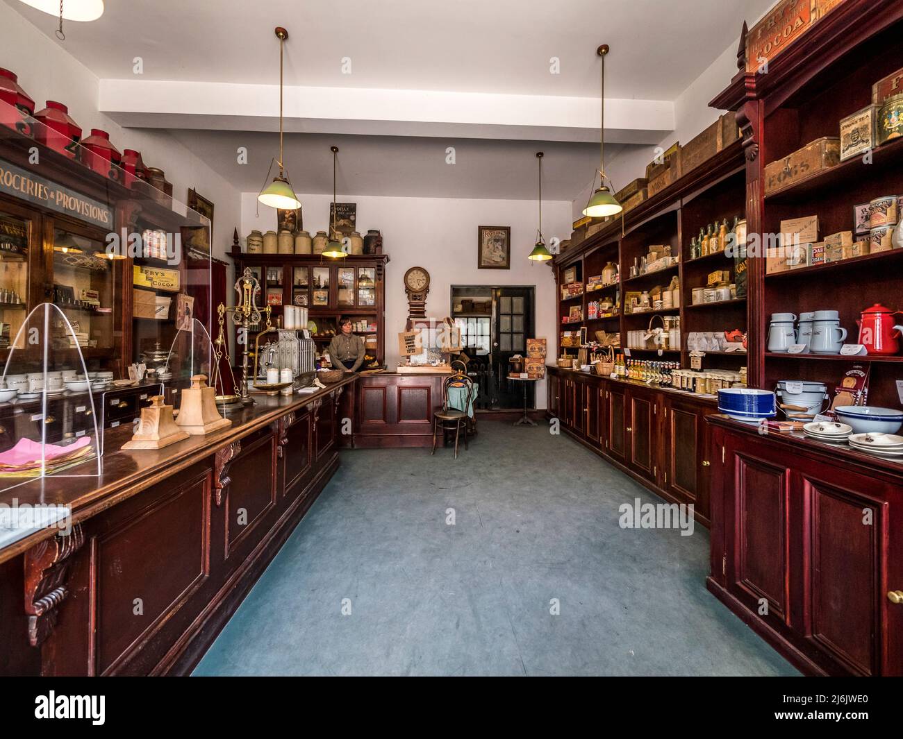 The image is of the interior of a a general store at Blist Hill ...