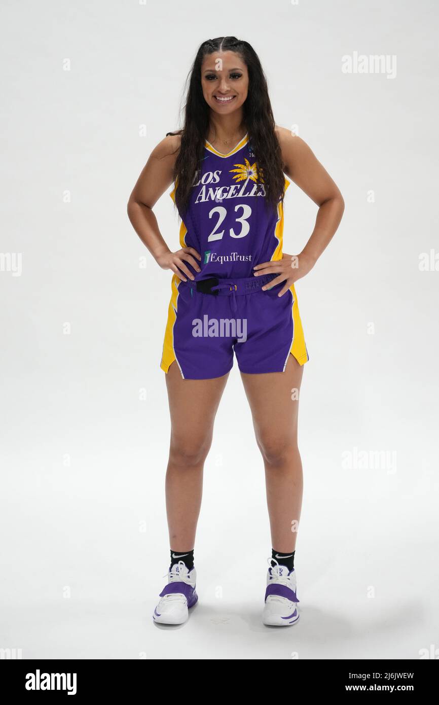Los Angeles Sparks guard Lexi Gordon (23) poses during media day ...
