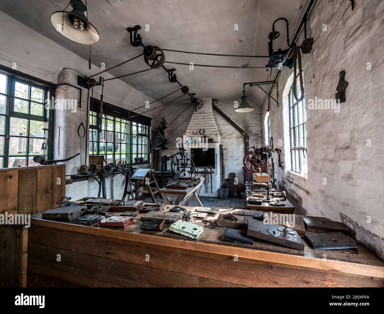 The image is of the Locksmith's Workshop at Blist Hill Victorian Town ...