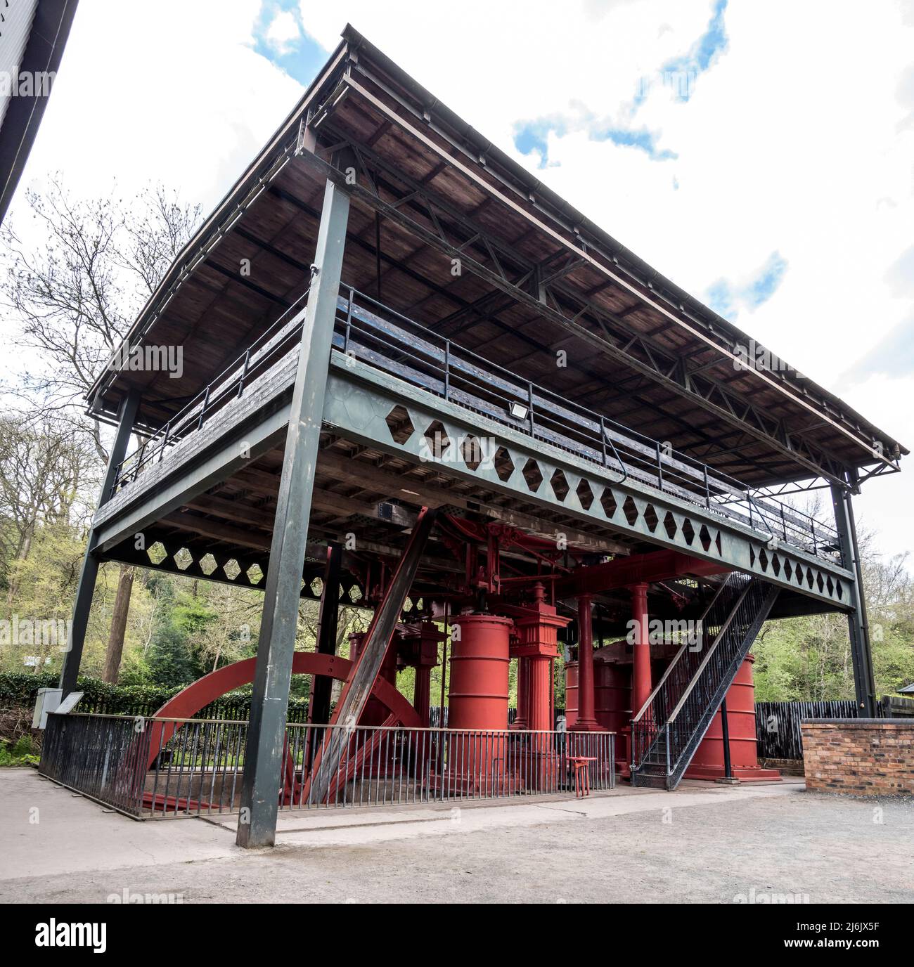 The image is of steam driven blowing engines that were used to provide ...