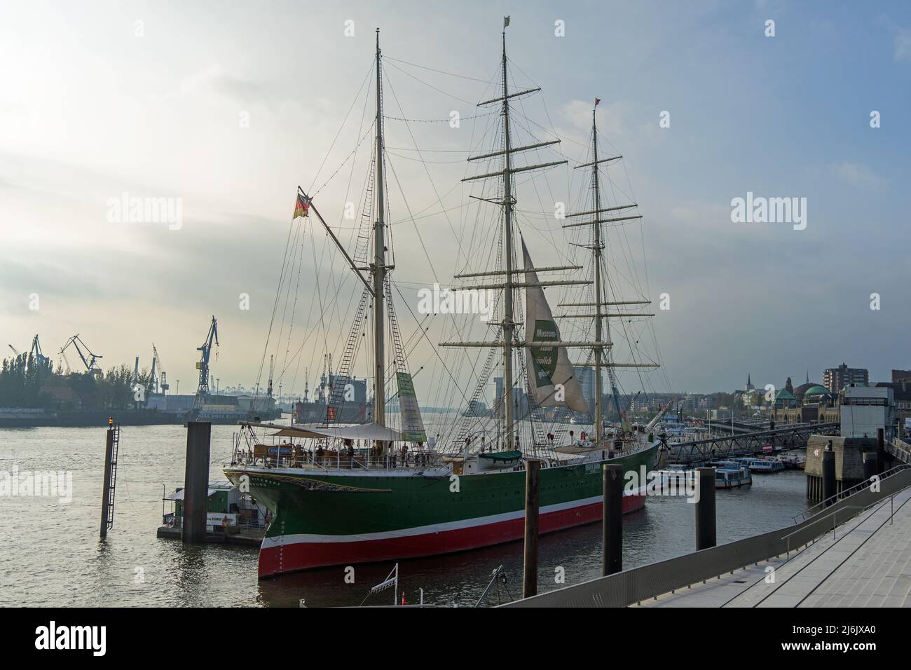 Ships and boats tied up in harbour. Hamburg, Germany Stock Photo - Alamy