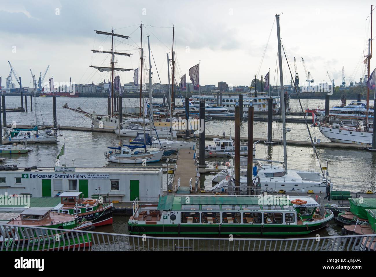 Ships and boats tied up in harbour. Hamburg, Germany Stock Photo - Alamy