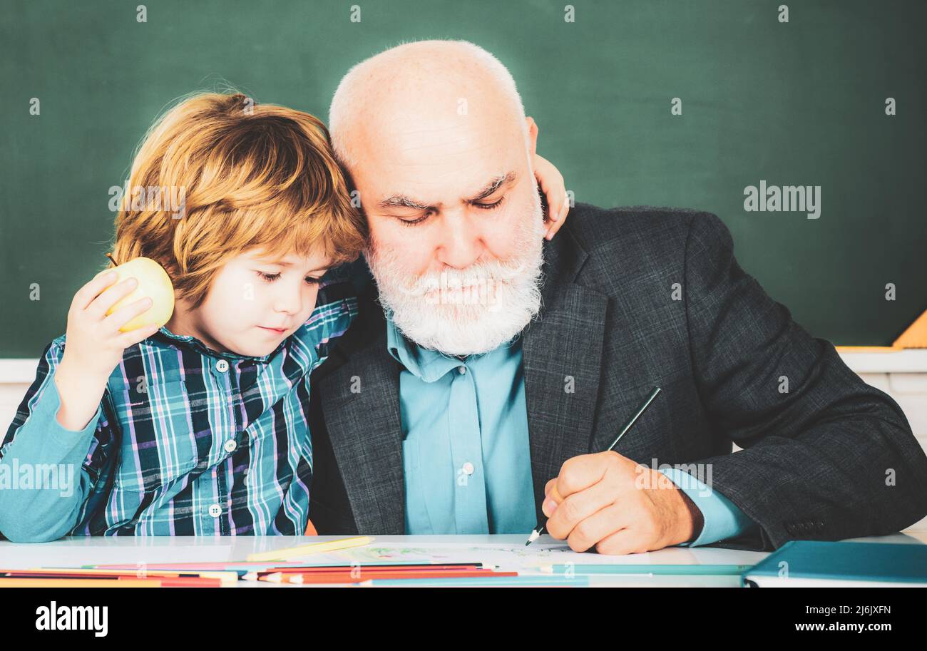 Thank You Teacher. Individual teaching. Teacher with male elementary ...