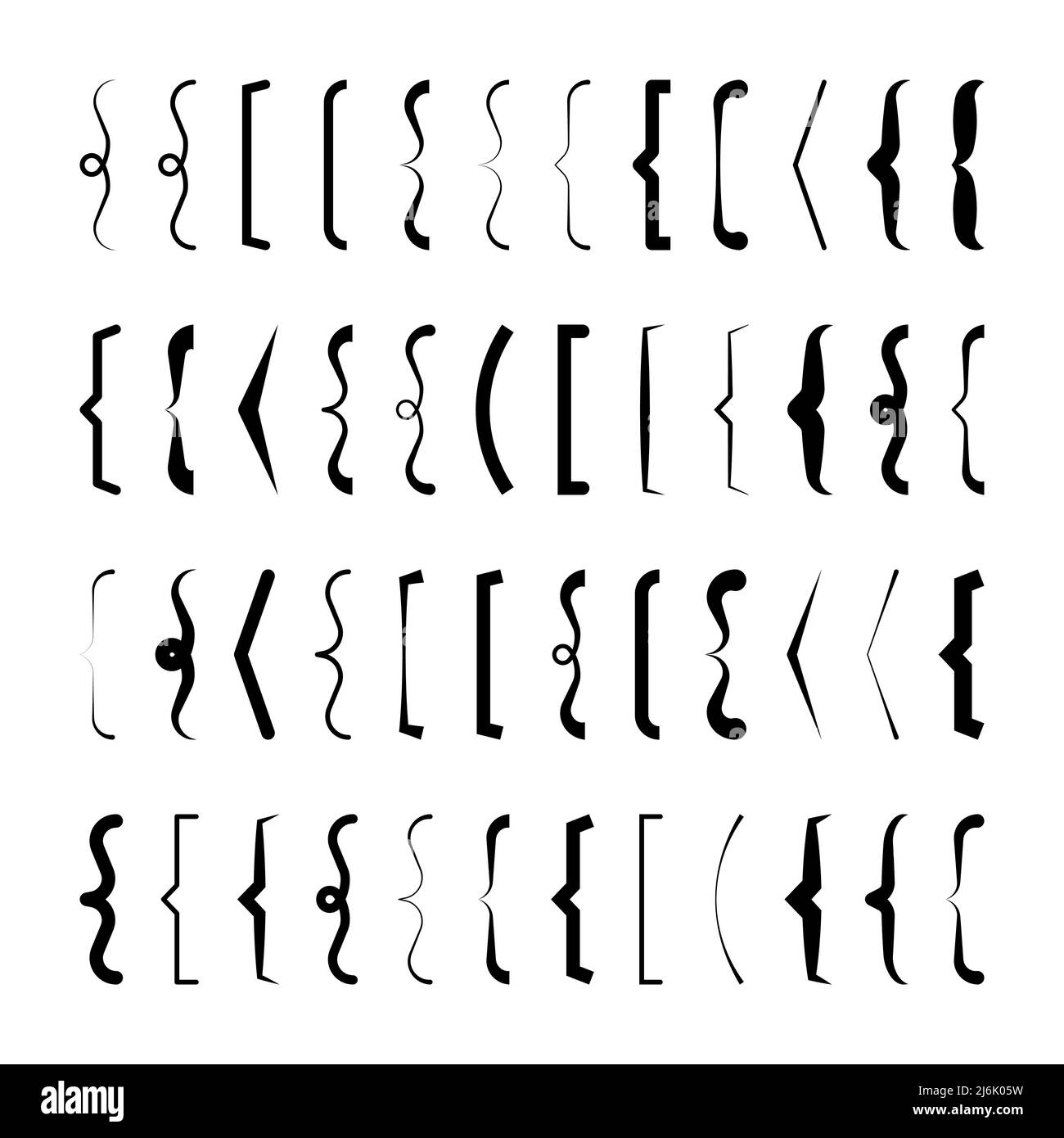 Text brackets collection, black quotation box. Curly, square and corner ...