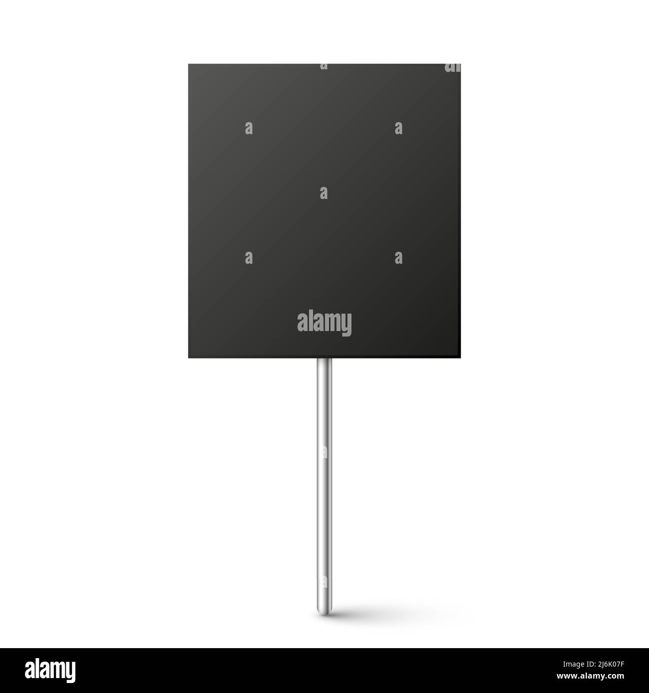 Black blank board with place for text, protest sign isolated on white ...