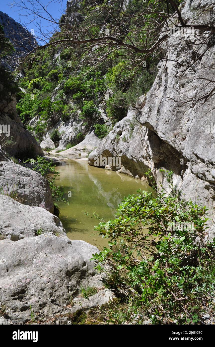 Gorges du Destel stream which can be torrential in heavy rains Stock ...