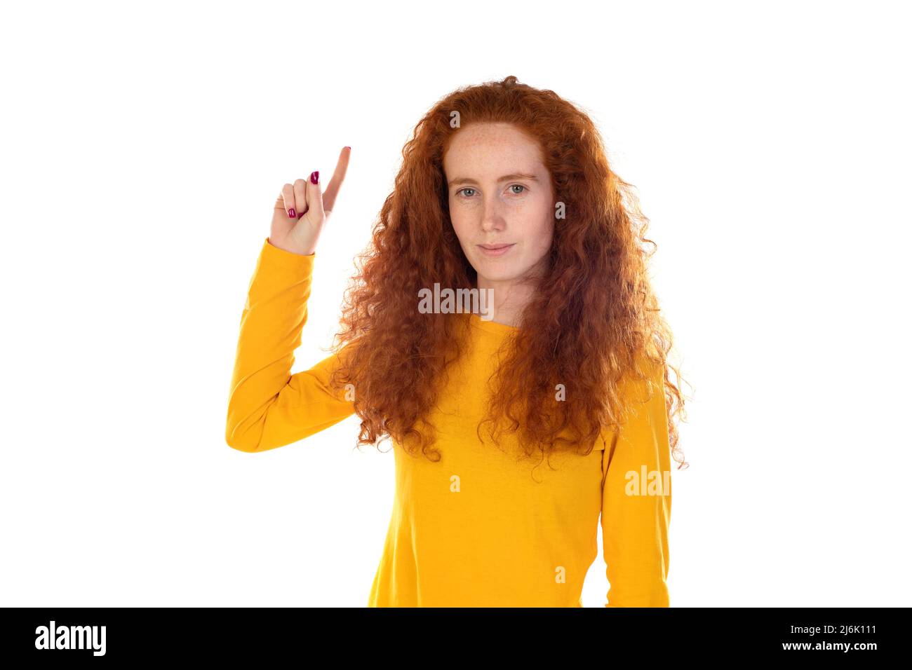 Photo Of Young Cheerful Good Mood Smiling Young Girl Point Finger
