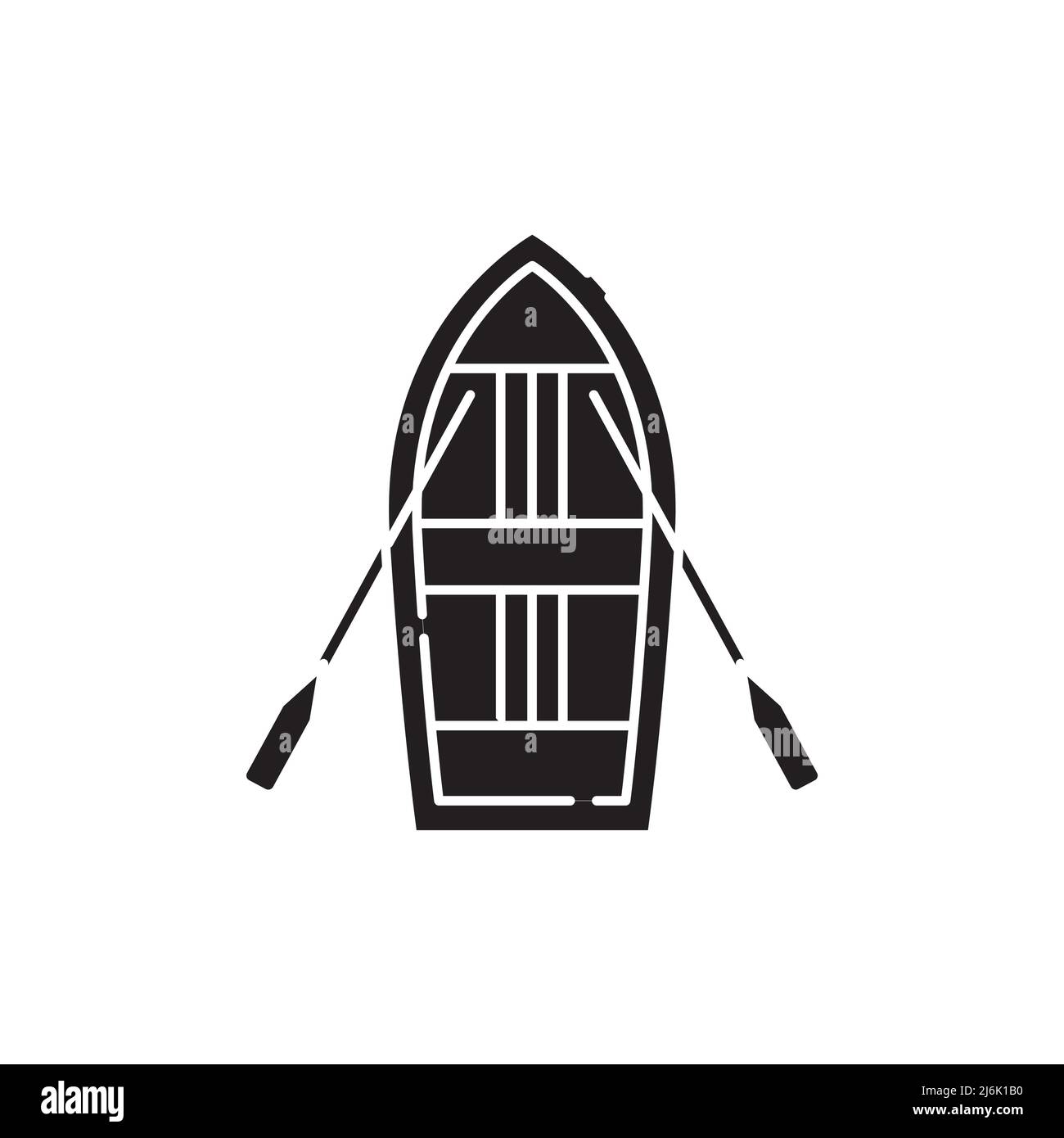 Rowboat color line icon. Isolated vector element. Outline pictogram for ...