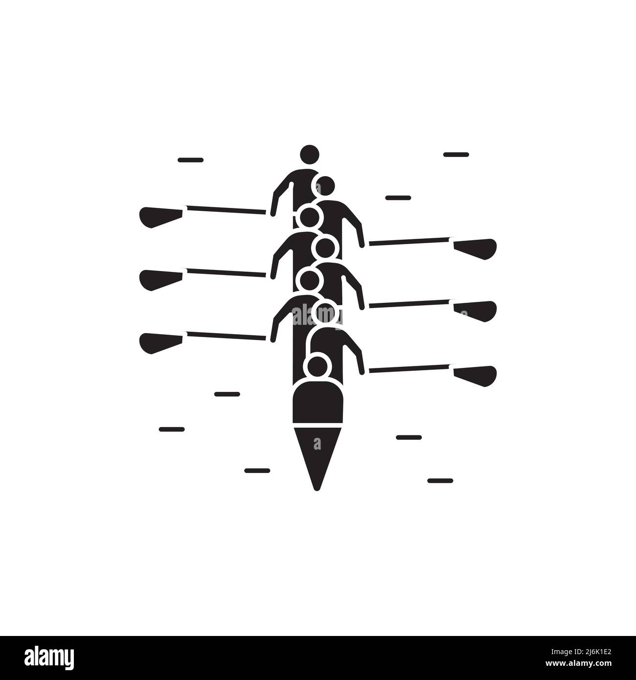 Sweep Rowing color line icon. Isolated vector element. Outline ...