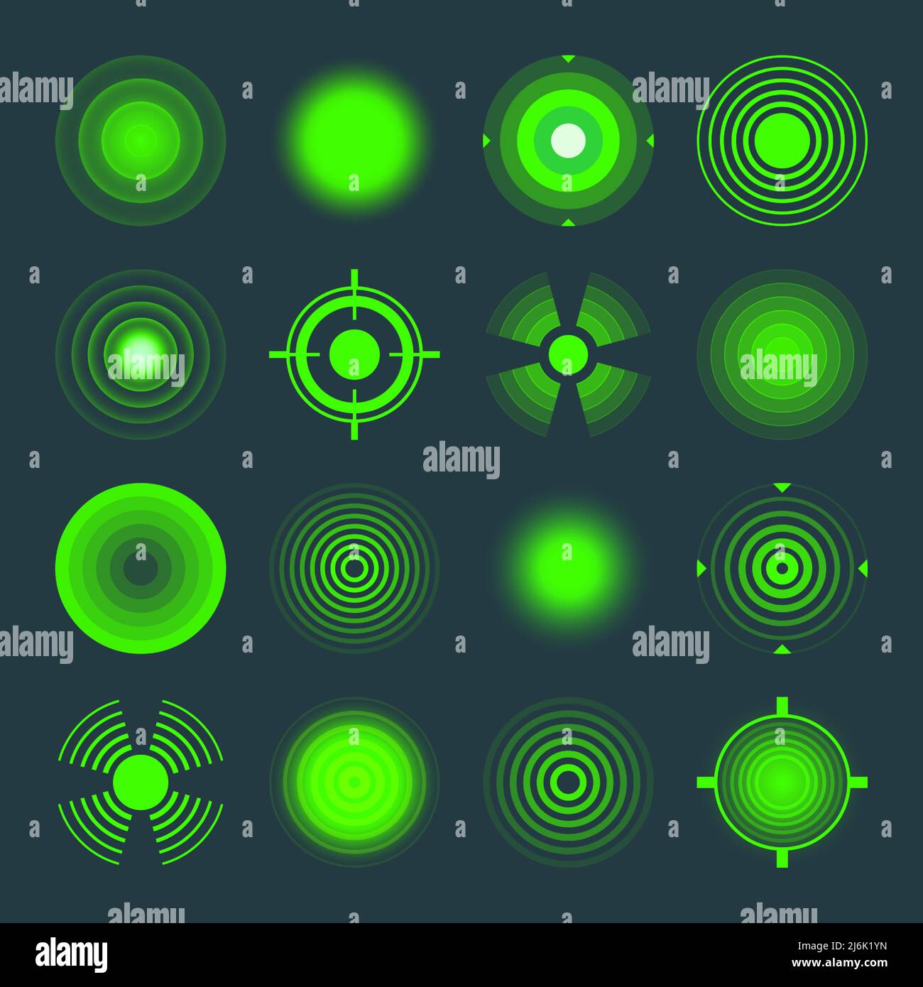 Thermal, night vision scope. Crosshair, gun sight vector icons ...