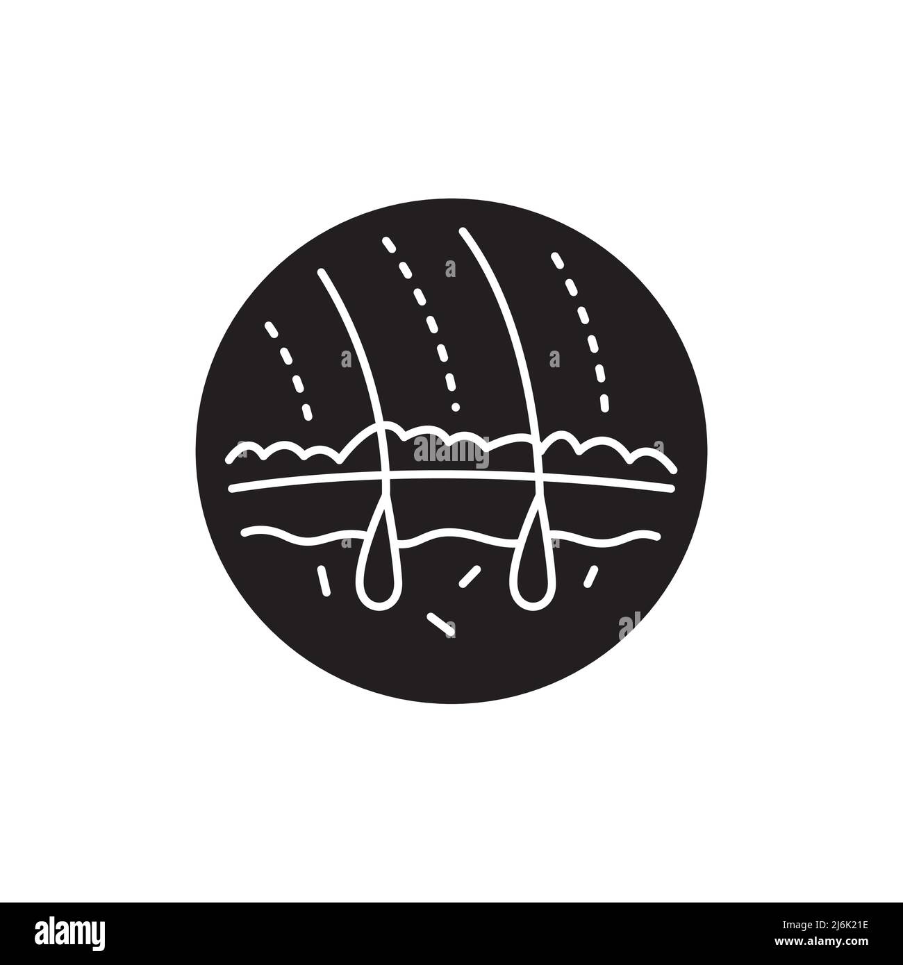 Seborhoeic dermatitis color line icon. Dermatology disease. Isolated ...