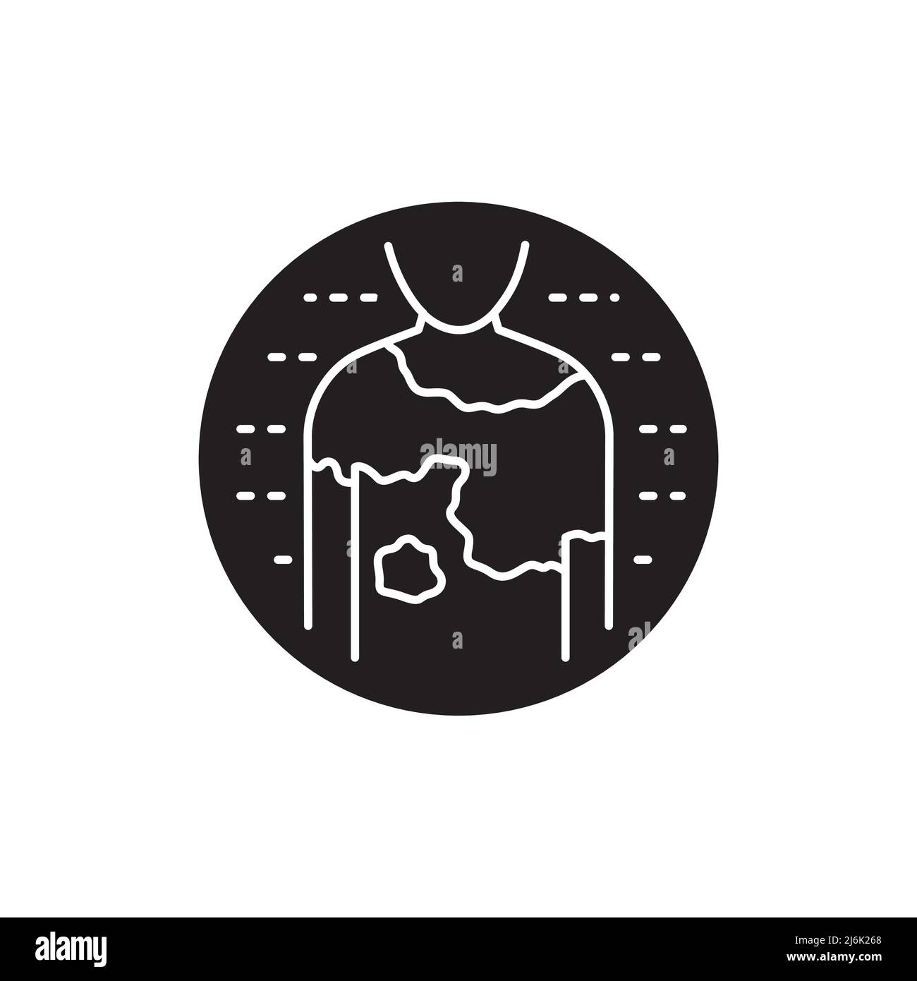 Vitiligo Color Line Icon Dermatology Disease Isolated Vector Element