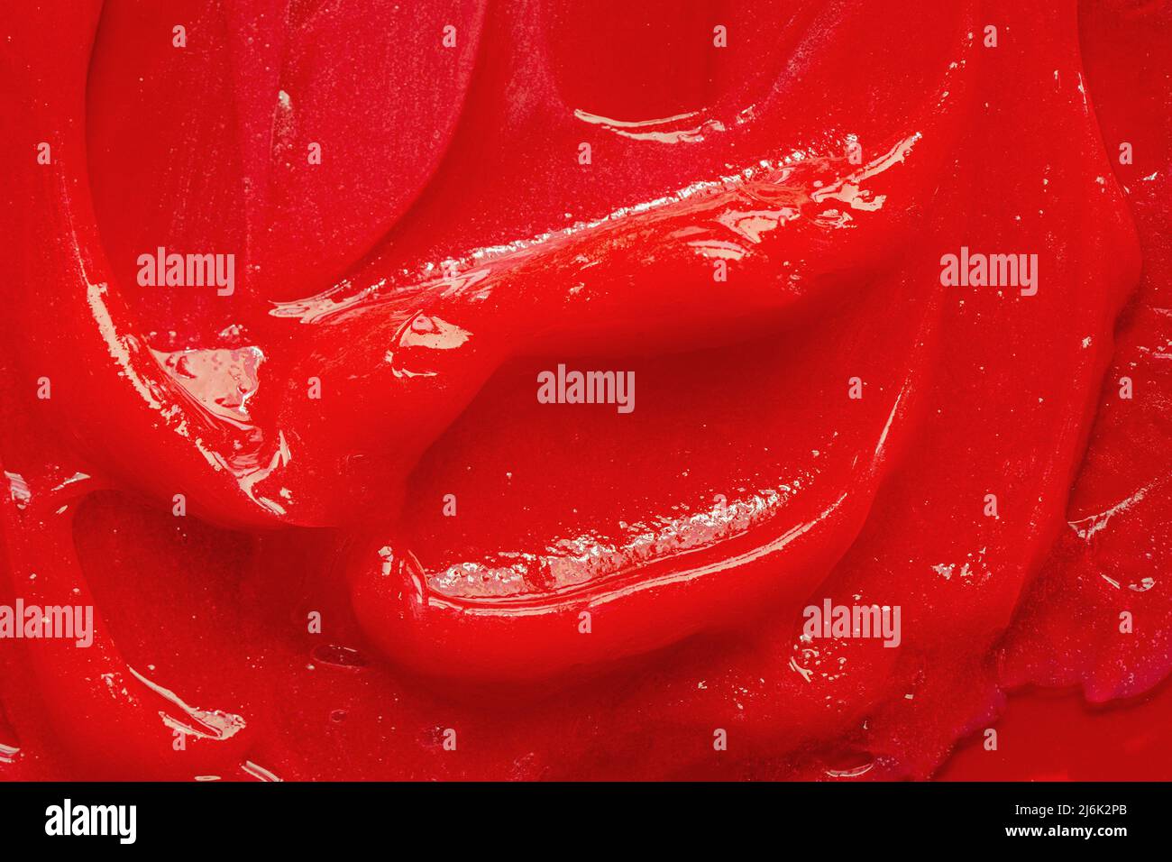 Red gel texture. Cosmetic clear liquid cream smudge. Skin care product ...