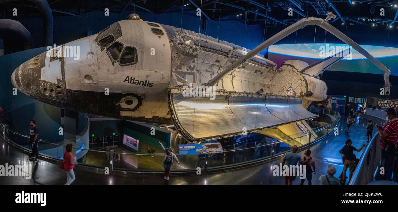 Cape Canaveral, FL - Sep 10 2021: The Space Shuttle Atlantis on display ...