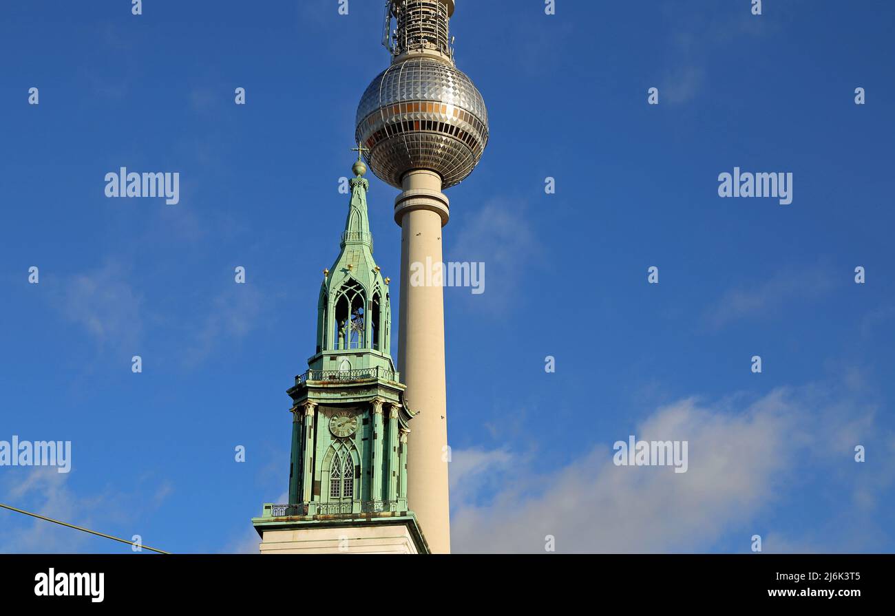 Two towers - TV Tower - Berlin, Germany Stock Photo - Alamy