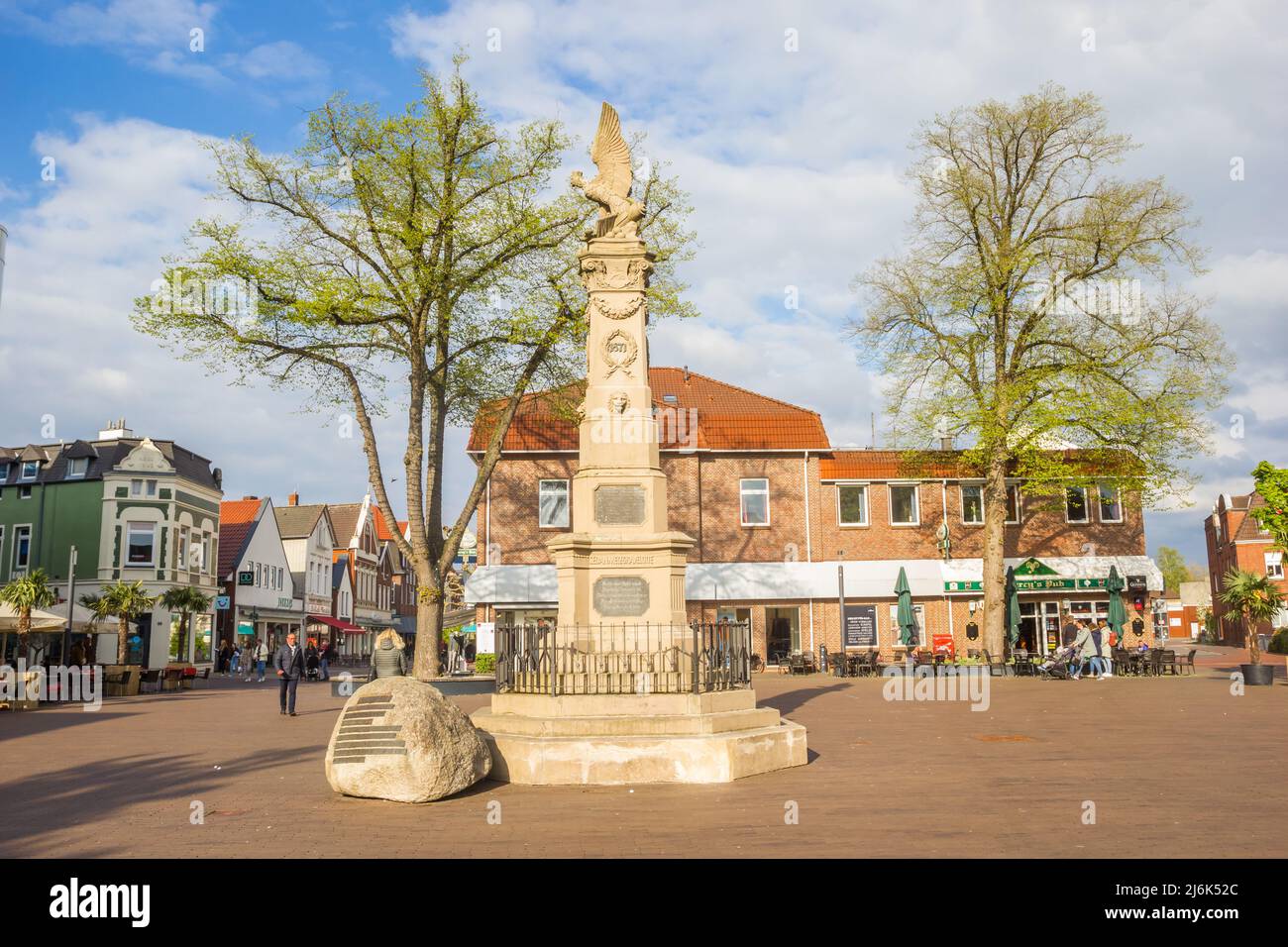 War memorial monument on the central square of Leer, Germany Stock ...
