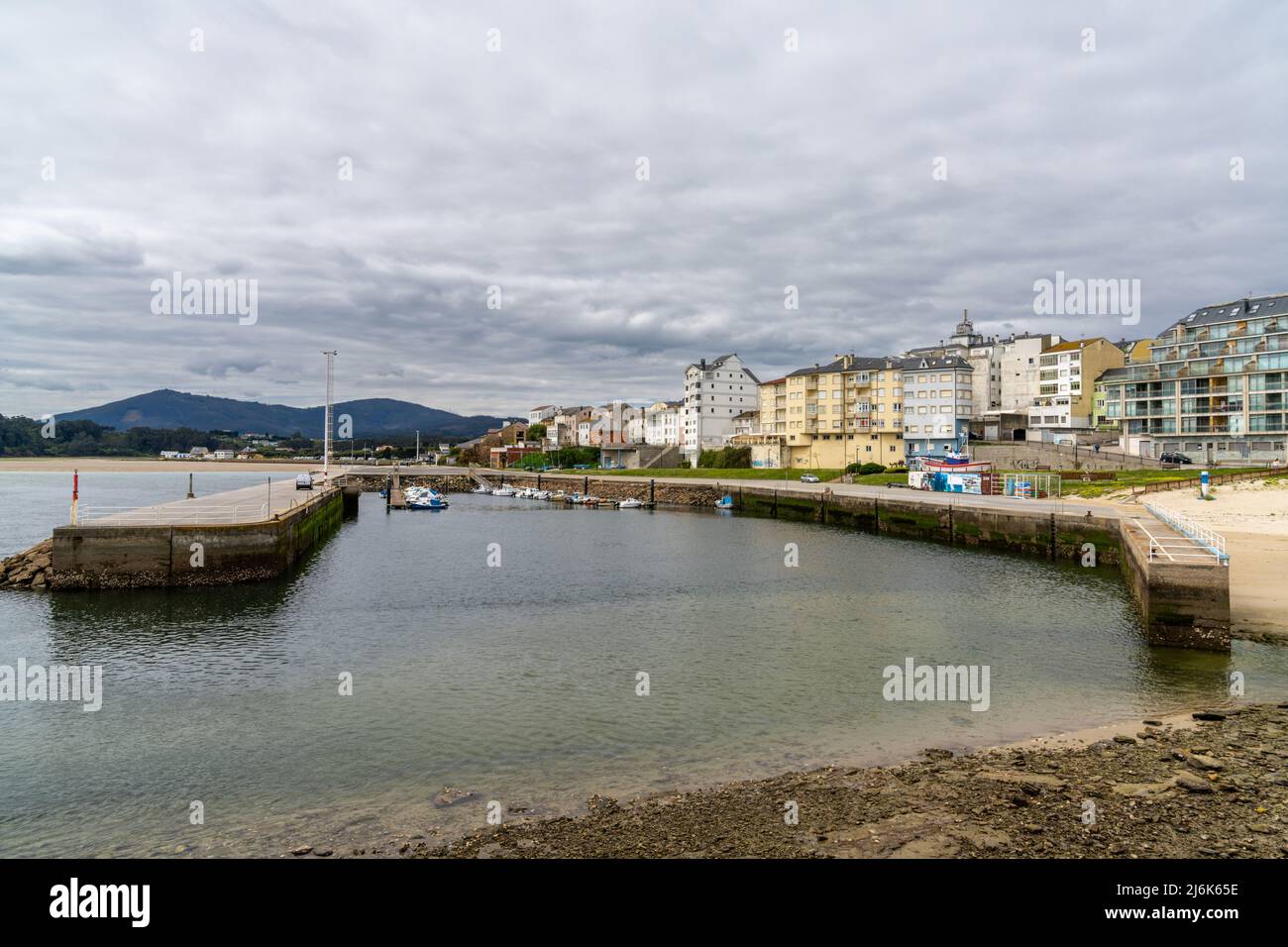 Foz, Spain - 21 April, 2022: view of Foz with the Foz River leading to ...
