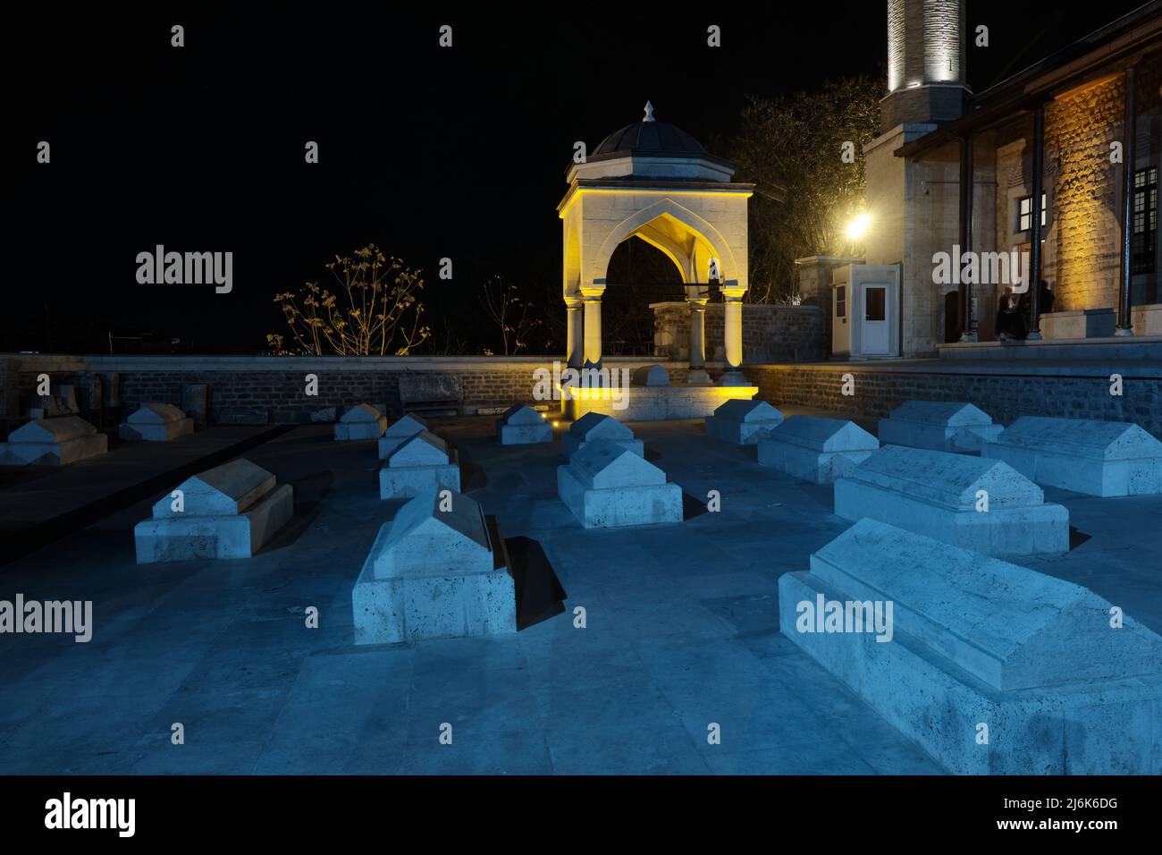 Graves at couryard of Alaeddin Mosque, Konya, Turkey Stock Photo - Alamy
