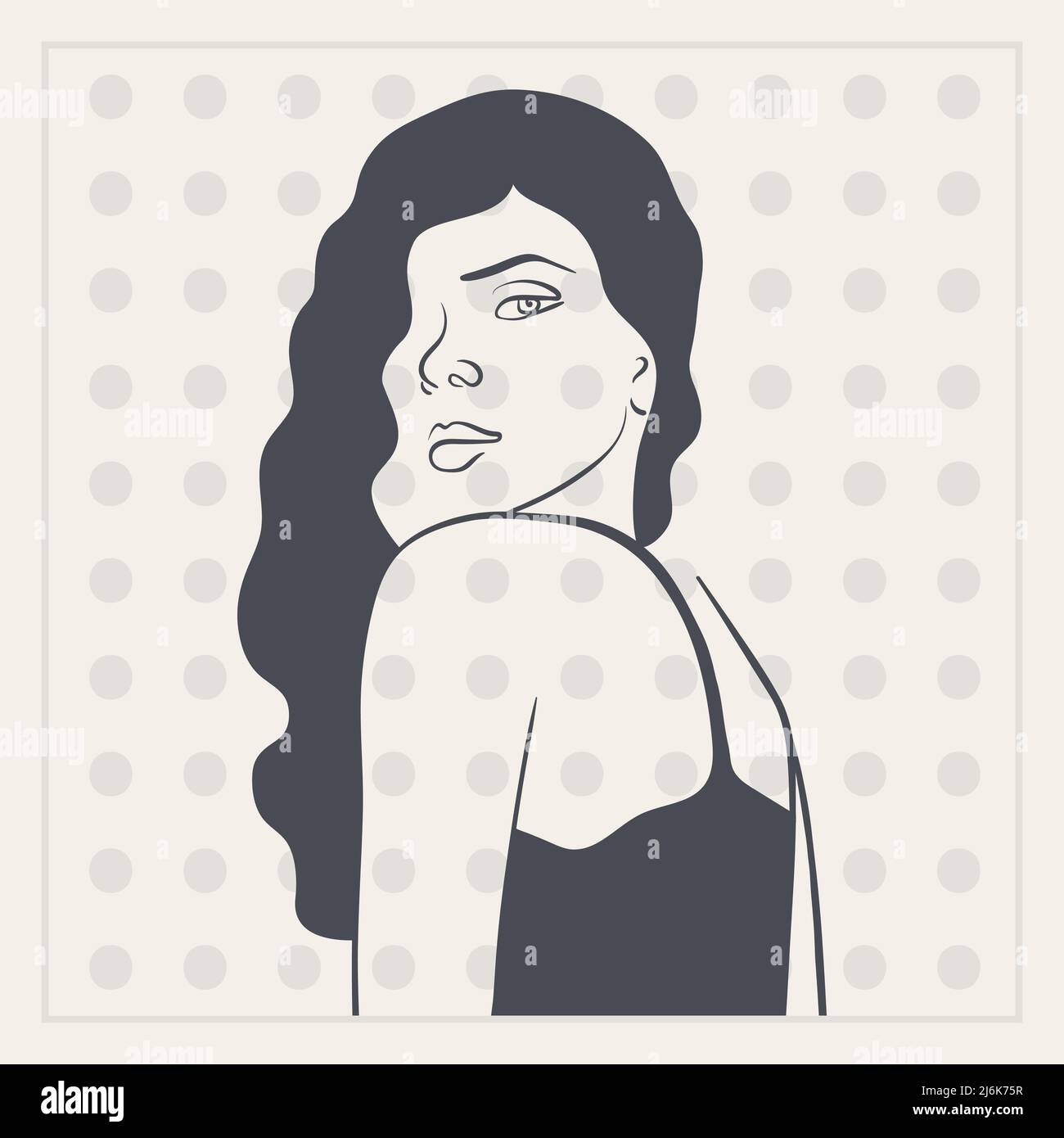 Abstract minimalistic female figure illustration Stock Vector Image ...