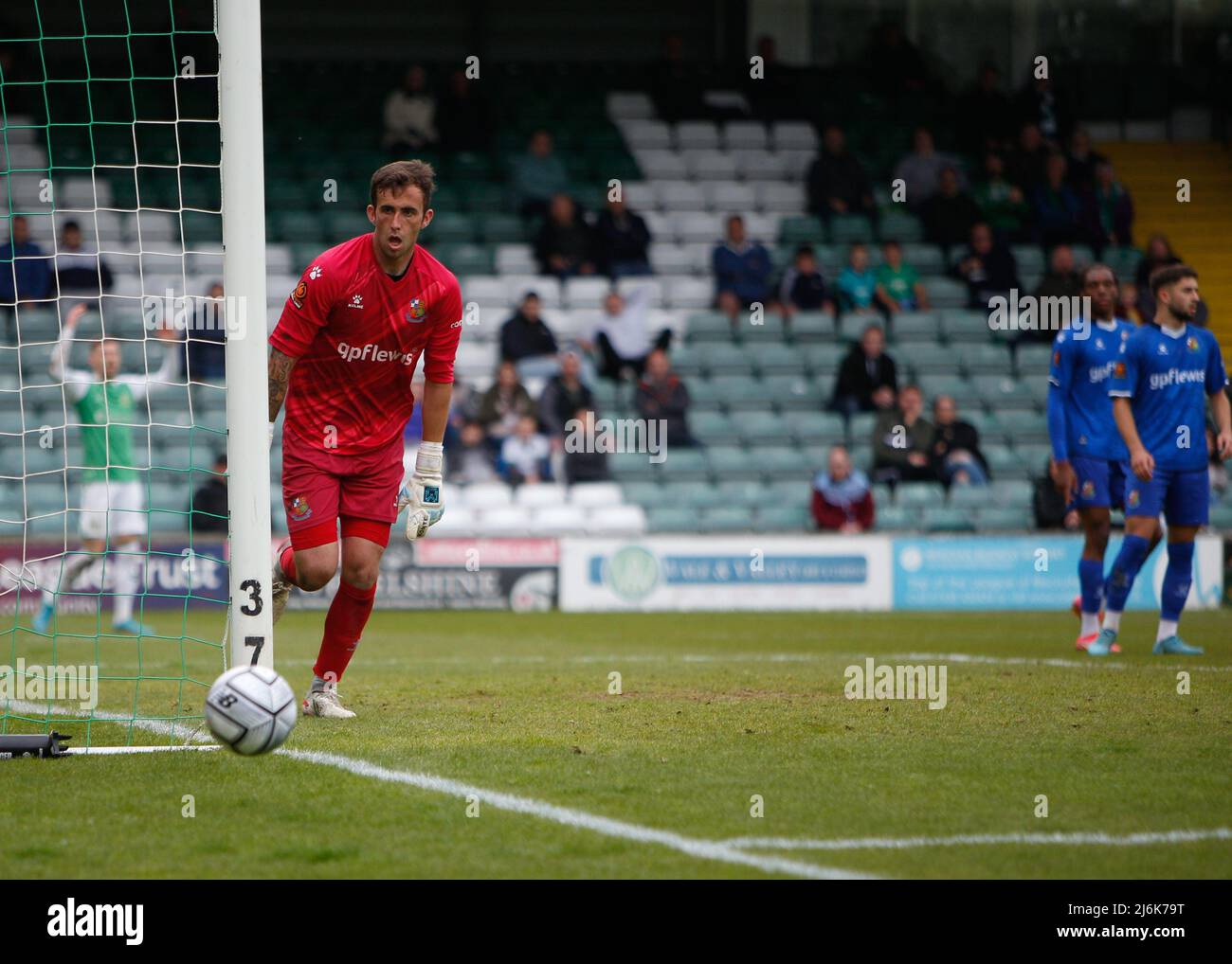 Huish Park - Yeovil - 2, May, 2022 - Wealdstone’s goalkeeper Sam Howes ...